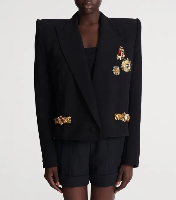 Balmain Cropped Embellished Jacket