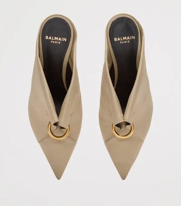 Balmain Pierced Heeled Mules 75