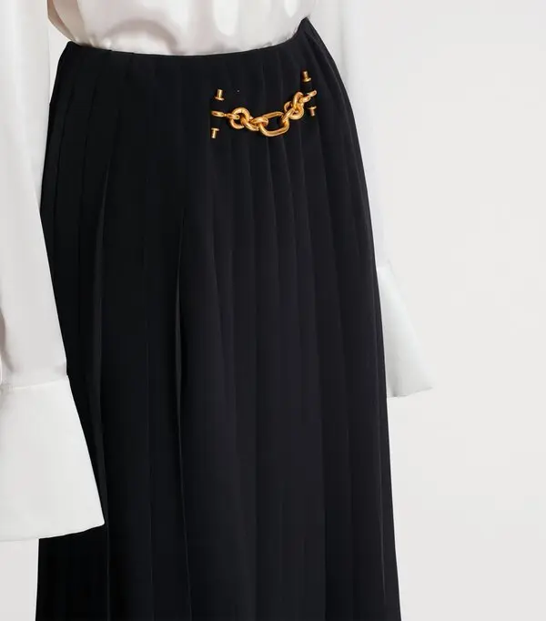 Balmain Chain-detail Pleated Midi Skirt