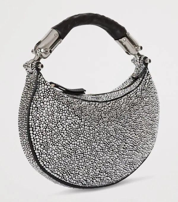 Balmain Mini Embellished Suede Top-handle Bag