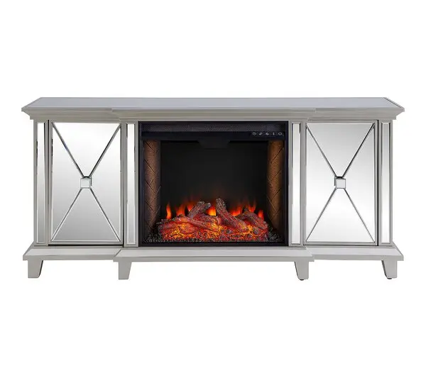SEI FURNITURE Sei Toppington Mirrored Criss Cross Fireplace M Edia Console - One-color