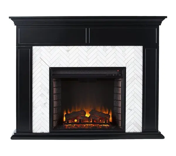 SEI FURNITURE Sei Torlington Marble Tiled Electric Fireplace - One-color