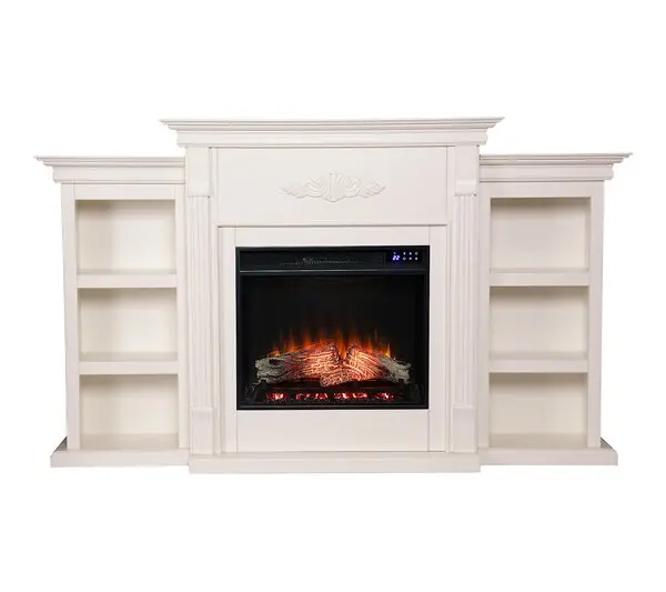 SEI FURNITURE Sei Tennyson Touch Screen Electric Fireplace Wi Th Bookcases - One-color