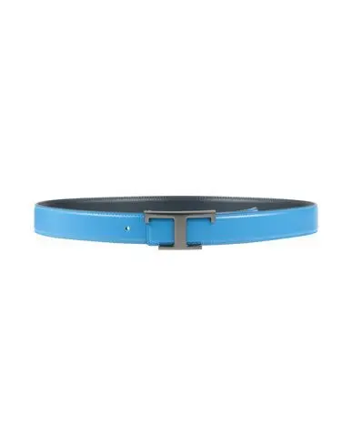 TOD'S Leather Belt With Logo - Blue
