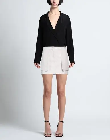 Patrizia Pepe Mini Skirt In Light Cotton And Hemp
