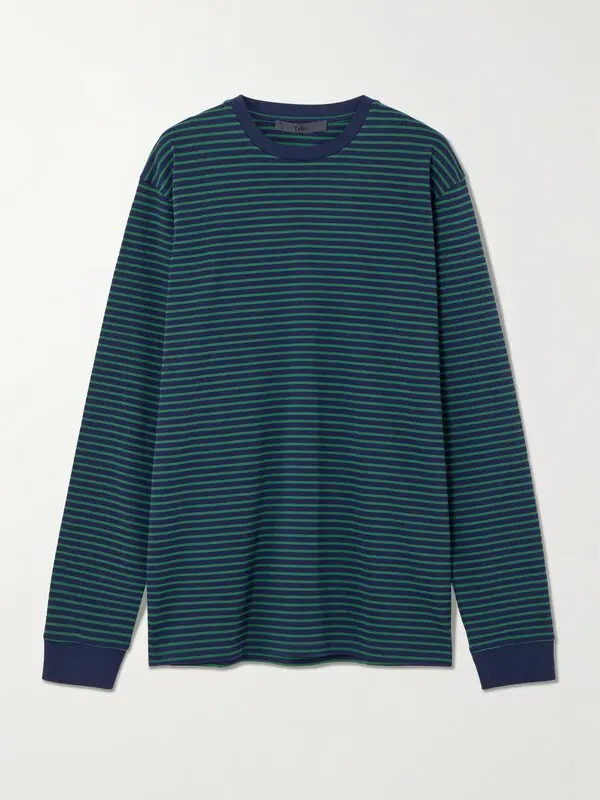 Tibi Striped Cotton-jersey T-shirt