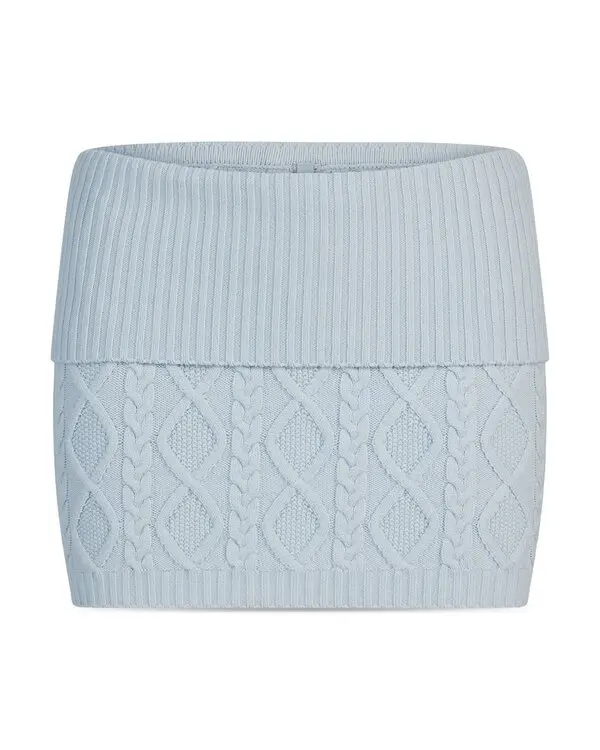 SKIMS Cable Knit Mini Skirt - Zen Blue