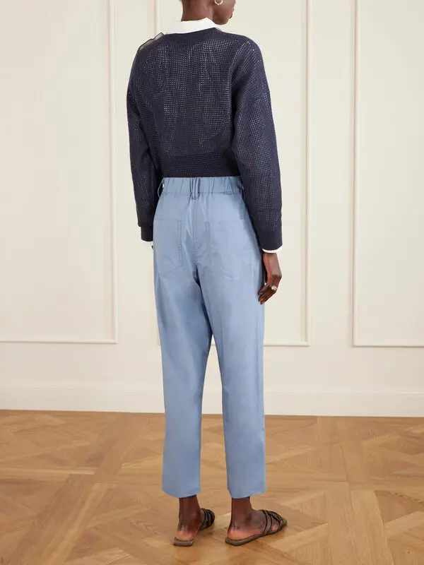 Brunello Cucinelli Cotton-voile Tapered Trousers
