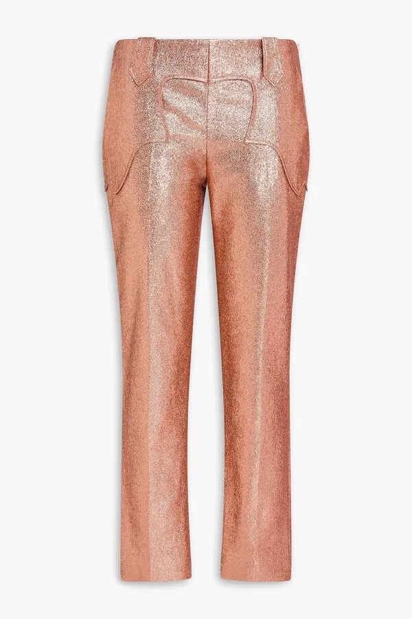 TOM FORD Lamé Straight-leg Pants - Copper