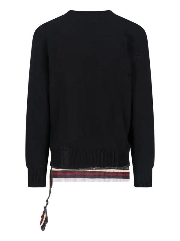 Thom Browne Cotton V-neck Sweater - Black