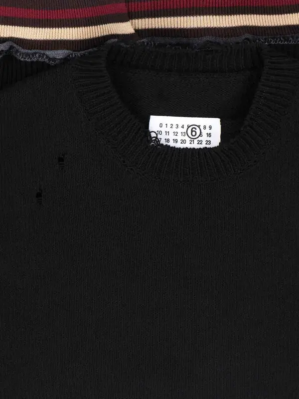 Thom Browne Cotton V-neck Sweater - Black