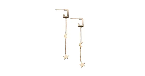Jennifer Zeuner Jewelry Rumi Moon And Star Dangle Earrings - One-color