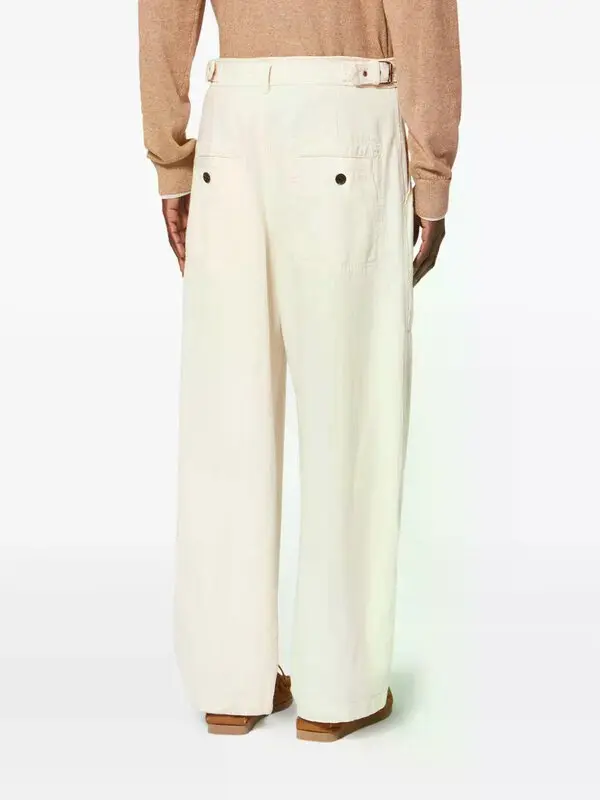 MARANT Ilyan Cotton Trousers - Neutrals