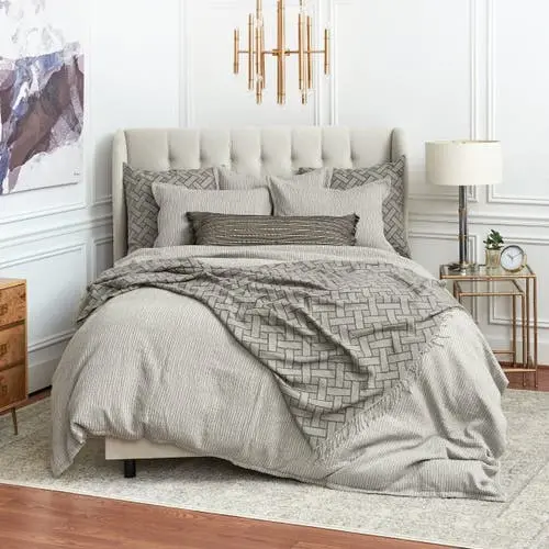 ELISABETH YORK Simone Ash 100% Cotton Pillow Sham 26" X 26
