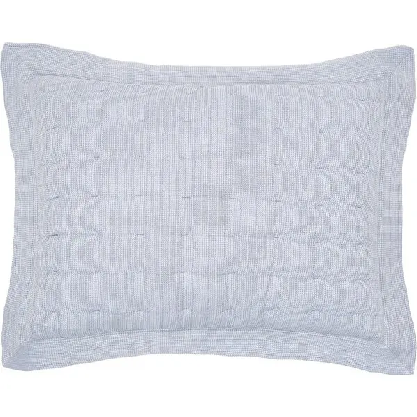 ELISABETH YORK Danette Fog Light 100% Cotton Pillow Sham 20" X 26" - Blue