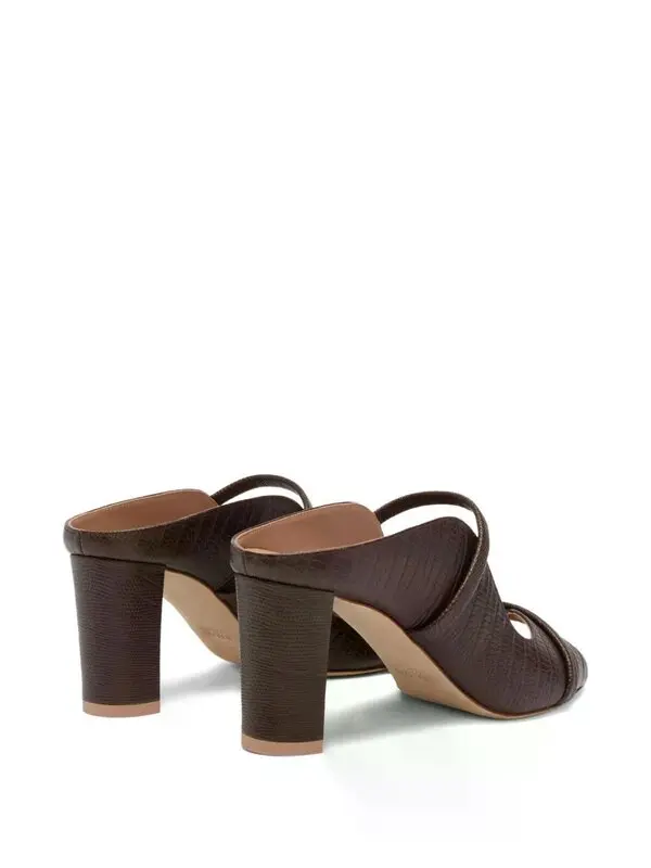 MALONE SOULIERS Norah Embossed Leather Sandals - Brown