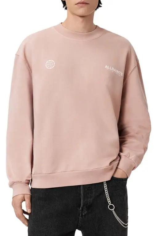 ALLSAINTS Emblem Graphic Sweatshirt - Sunbaked Pink