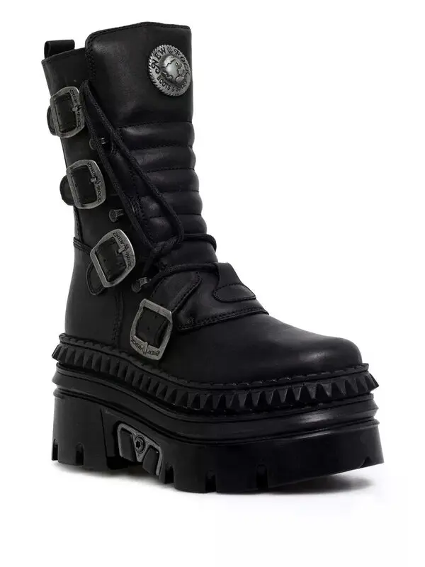 NEW ROCK Buckle Platform Boots