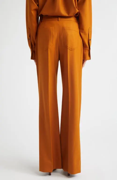 Victoria Beckham Alina High-waist Flare Leg Pants - Bronze