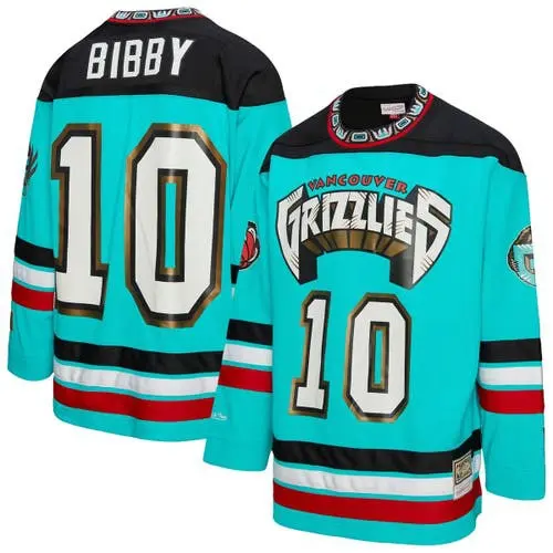 Mitchell & Ness Mike Bibby Vancouver Grizzlies Maxxed Out Fashion Hockey Jersey - Turquoise