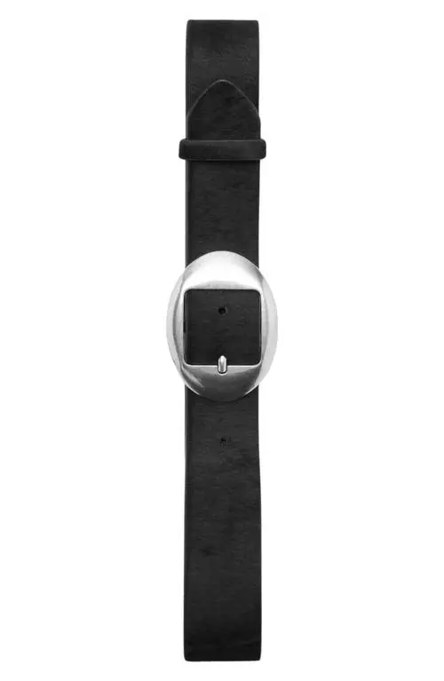 Mango Oval Buckle Calf Hair Belt