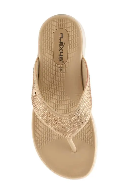 SPRING STEP SHOES Gorski Platform Flip Flop - Beige