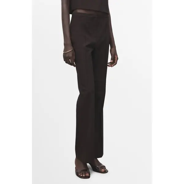 Mango Flared Low-rise Pants - Grey