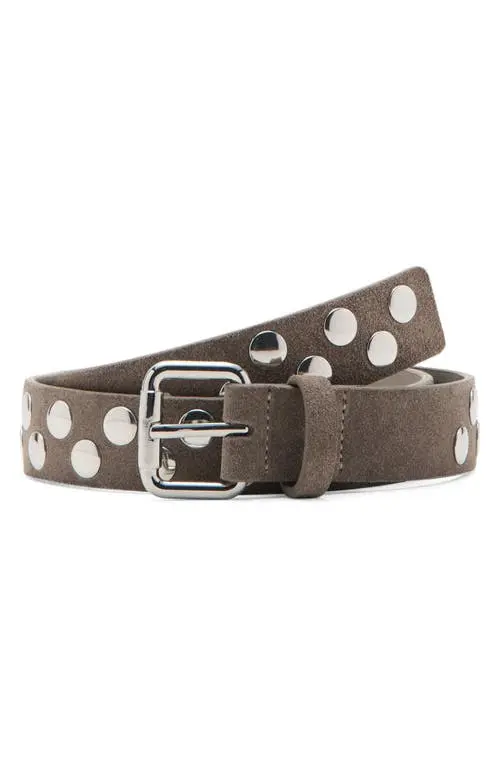 Mango Studded Suede Belt