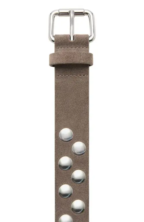 Mango Studded Suede Belt