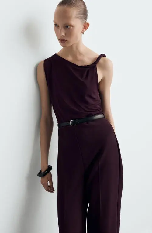 Mango Twist Strap Belted Jumpsuit