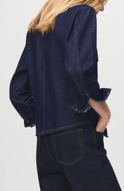 Mango Western Denim Snap-up Shirt