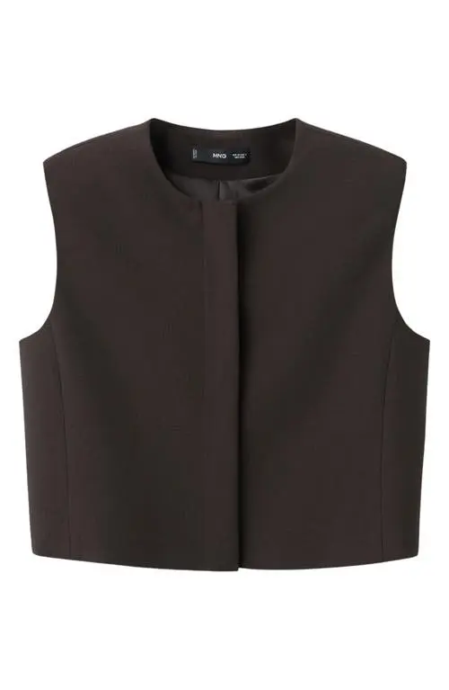 Mango Sleeveless Snap-up Crop Top