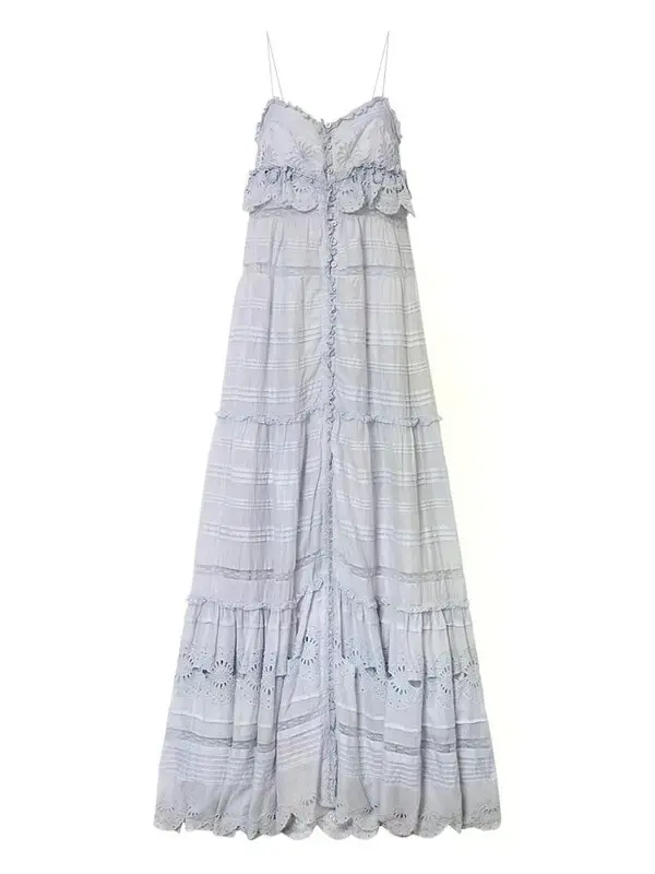 MARANT ETOILE Paule Embroidered Maxi Dress - Blue