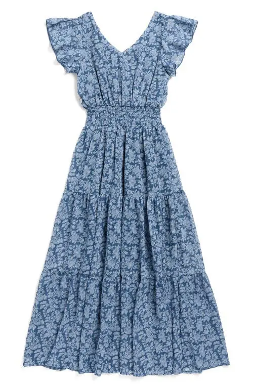 LOVE, NICKIE LEW Tiered Midi Dress - Navy/blue