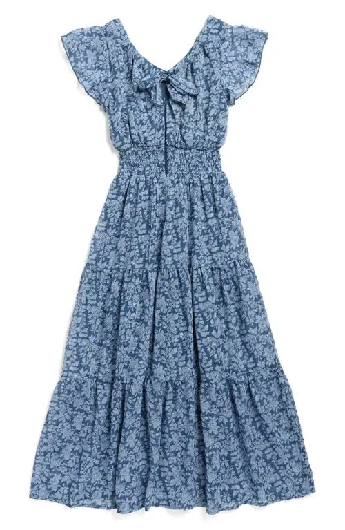 LOVE, NICKIE LEW Tiered Midi Dress - Navy/blue