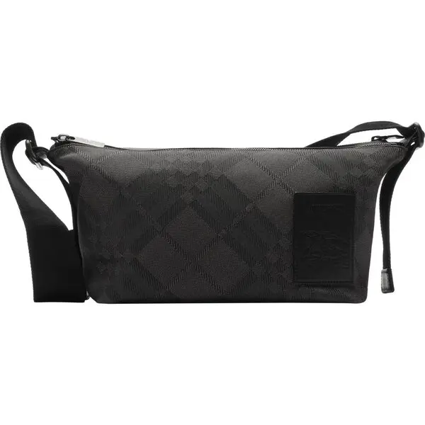 Burberry Check Jacquard Nylon Crossbody Bag - Black