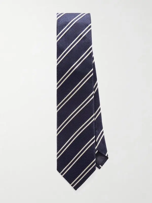 TOM FORD 8cm Striped Silk-jacquard Neck Tie - Blue