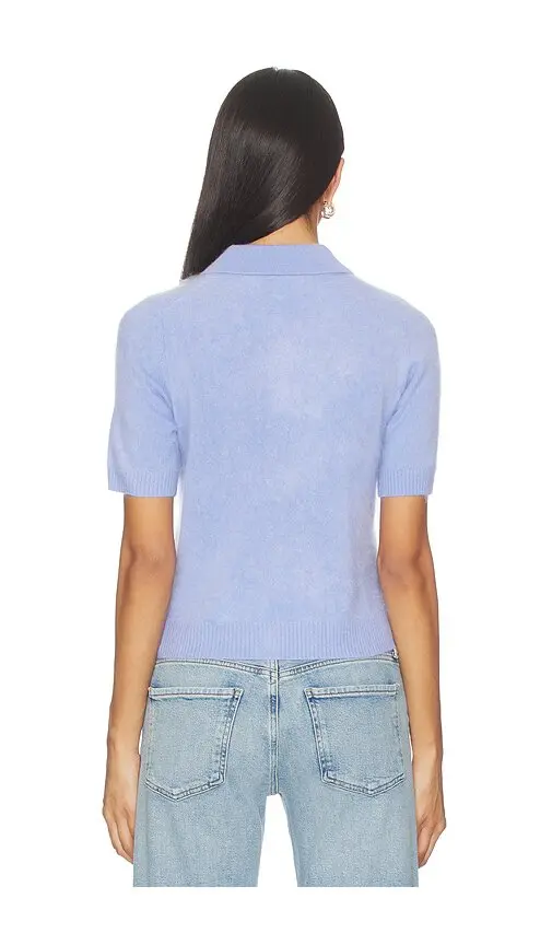 Autumn Cashmere Solid Cropped Short Sleeve Polo