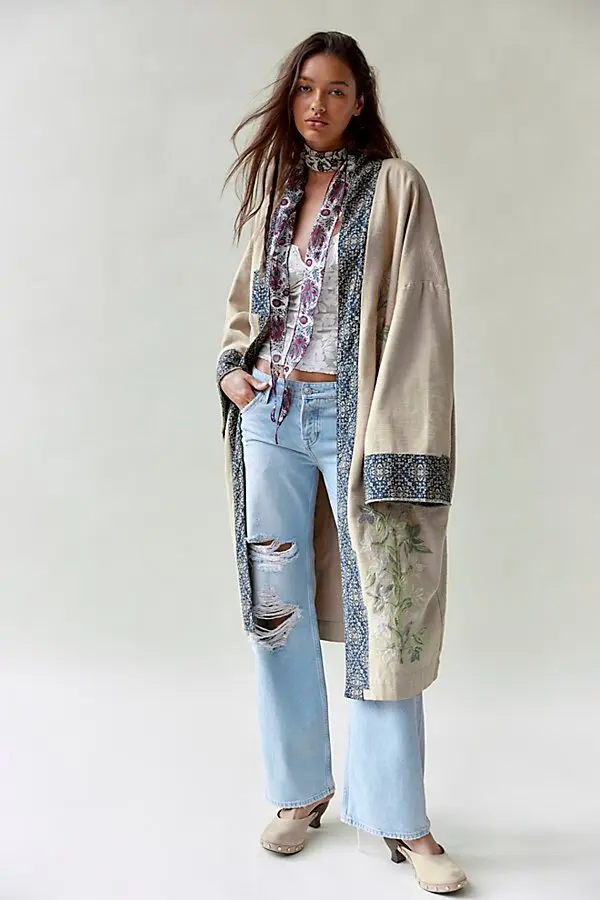Free People Henlow Embroidered Duster