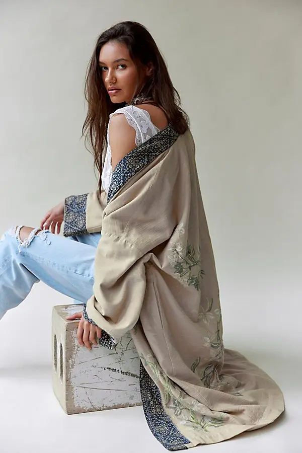 Free People Henlow Embroidered Duster