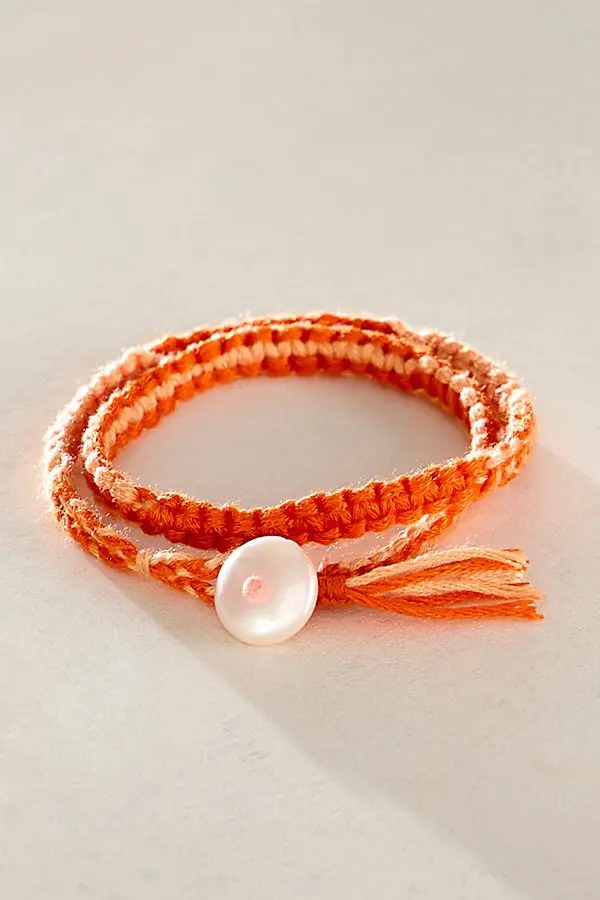 Free People Double Wrap Bracelet - Papaya