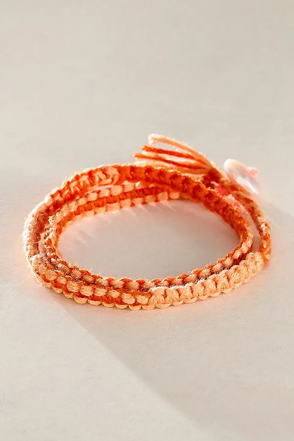 Free People Double Wrap Bracelet - Papaya