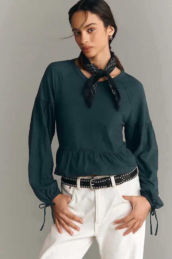 Wilt Wide Neck Long Sleeve Top