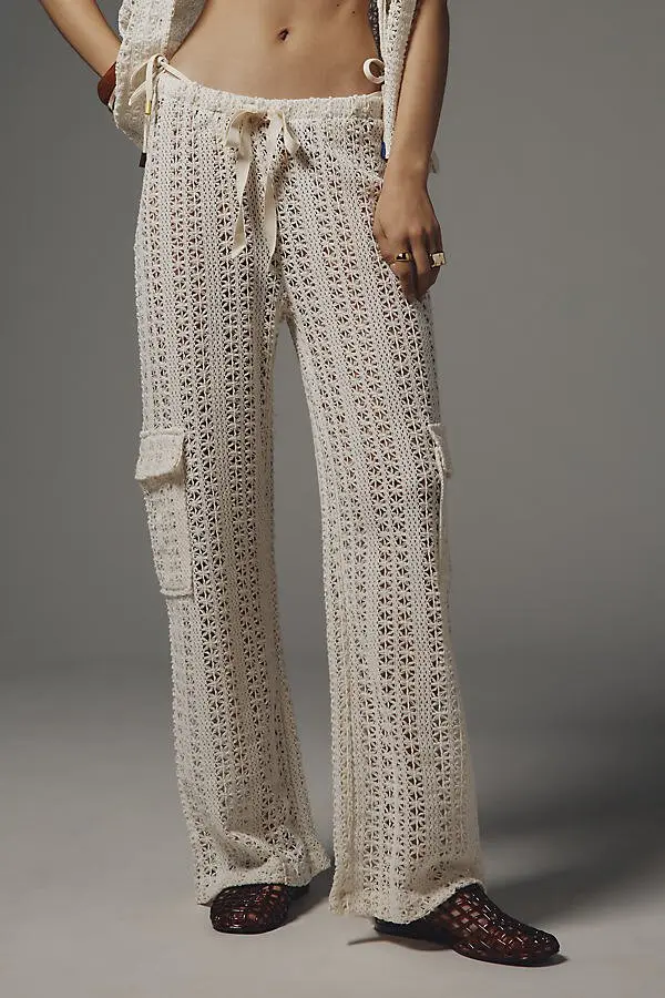 Anthropologie Crochet Pull-on Pants