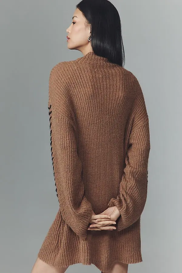 RENN Long-sleeve Stitched Sweater Dress