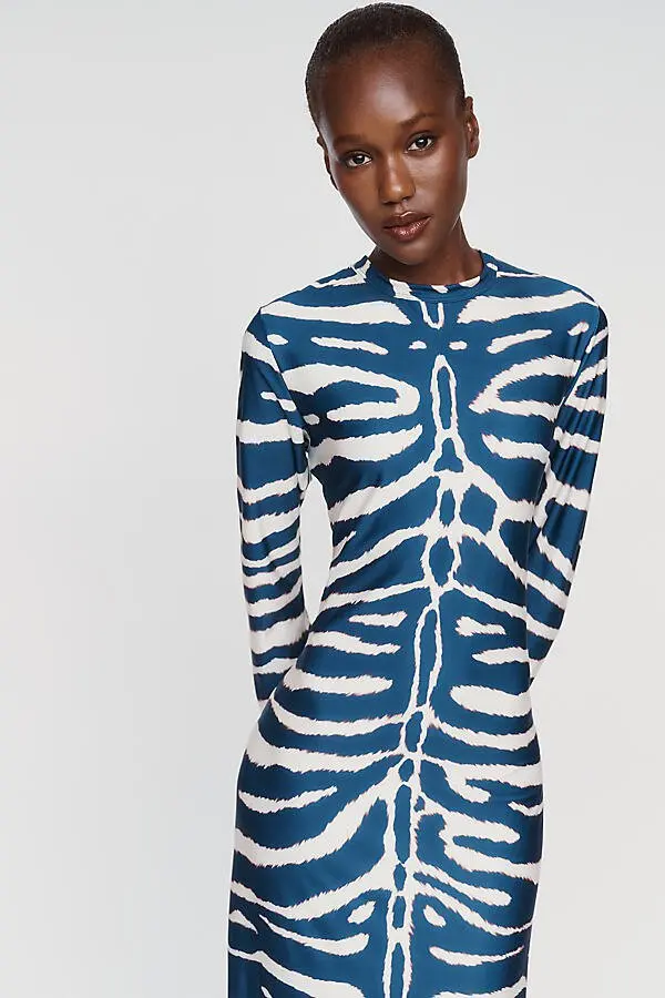 ESPECIA Print Fitted Maxi Dress