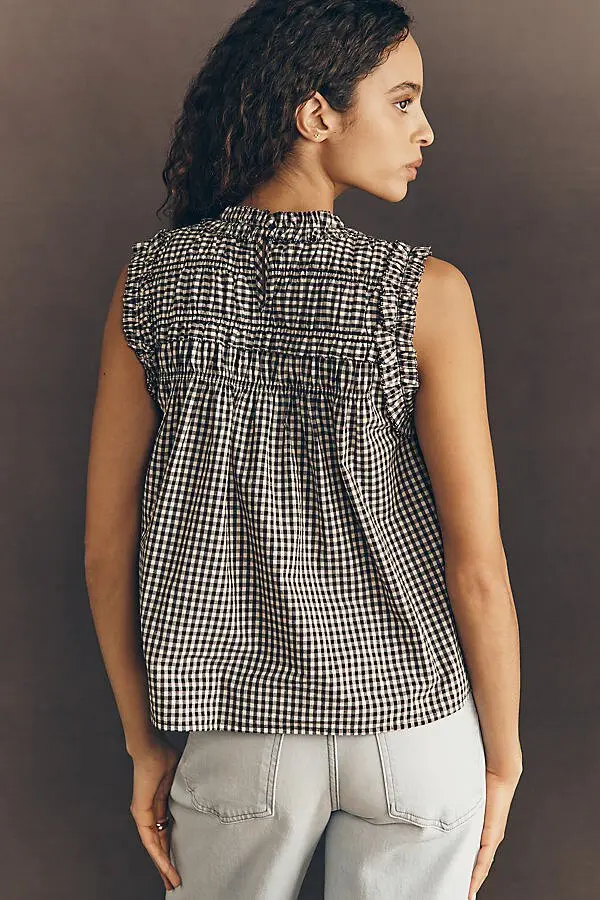 RAISONNEL Ruffle Sleeveless Swing Top