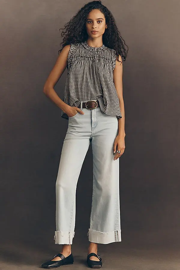 RAISONNEL Ruffle Sleeveless Swing Top