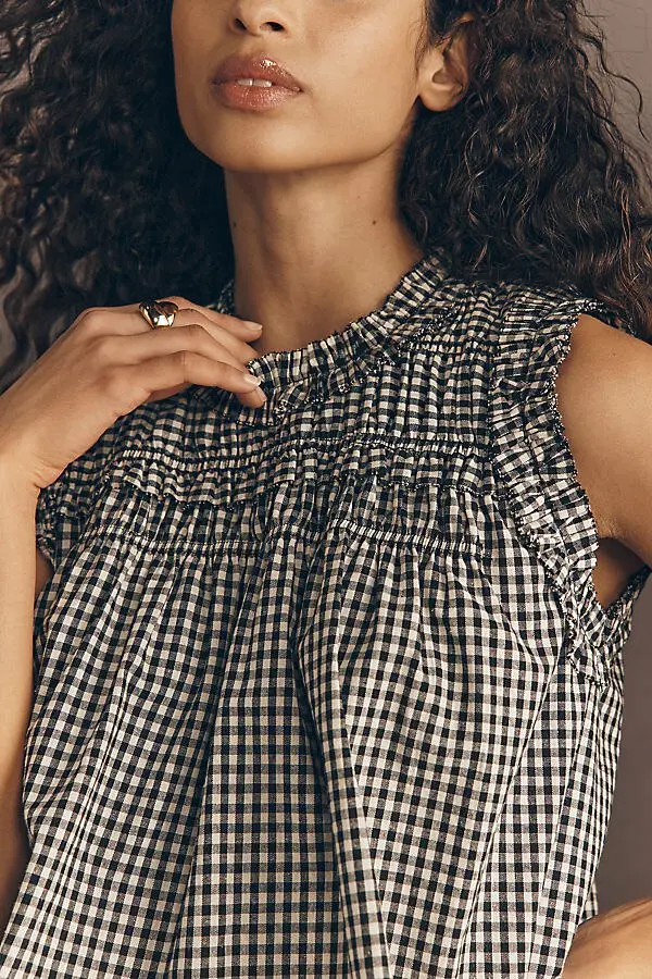 RAISONNEL Ruffle Sleeveless Swing Top