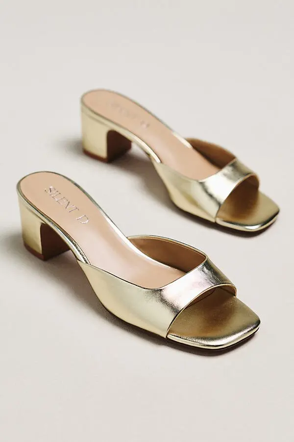 SILENT D Open-toe Heels - Champagne